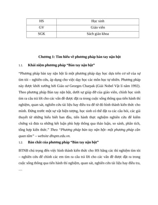 Tiểu luận: PP Bàn tay nặn bột trong dạy học TNXH chủ đề hệ cơ quan lớp 3 | PDF