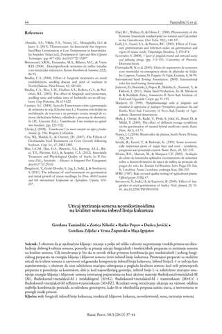 Effect of Seed Treatments with Neonicotinoids on Maize Inbred Lines Seed Quality | PDF