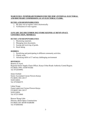 GEORGE GICHUKI SUPPLY CHAIN OPARATIONS CURRICULUM VITAE. 2015 | DOC