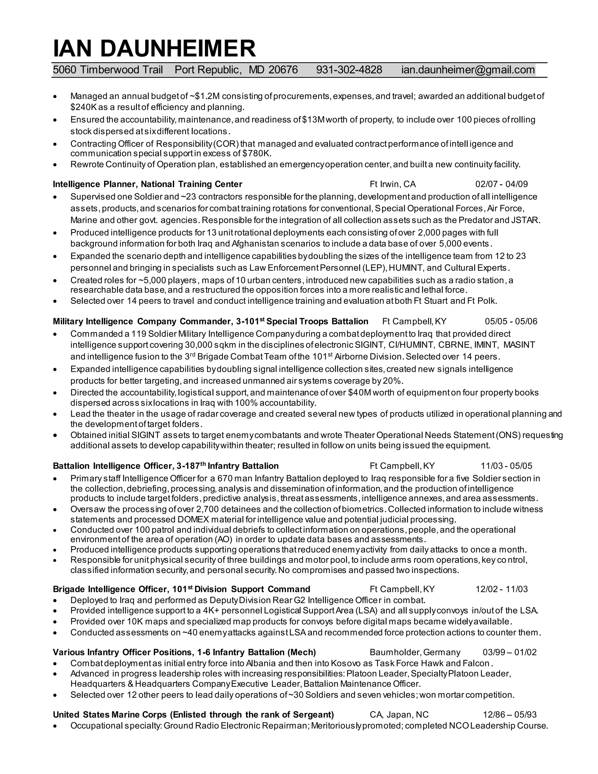 Daunheimer Resume-Chronological (Intel) v4 | DOCX