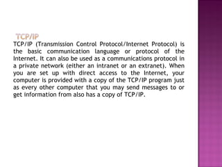 INTRODUCTION TO INTERNET PROTOCOL BY SAIKIRAN PANJALA | PPT