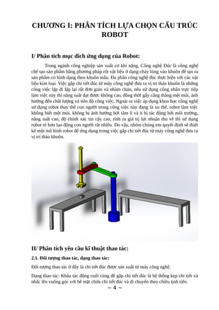 BTL TÍNH TOÁN THIẾT KẾ ROBOT GẮP CHI TIẾT | PDF