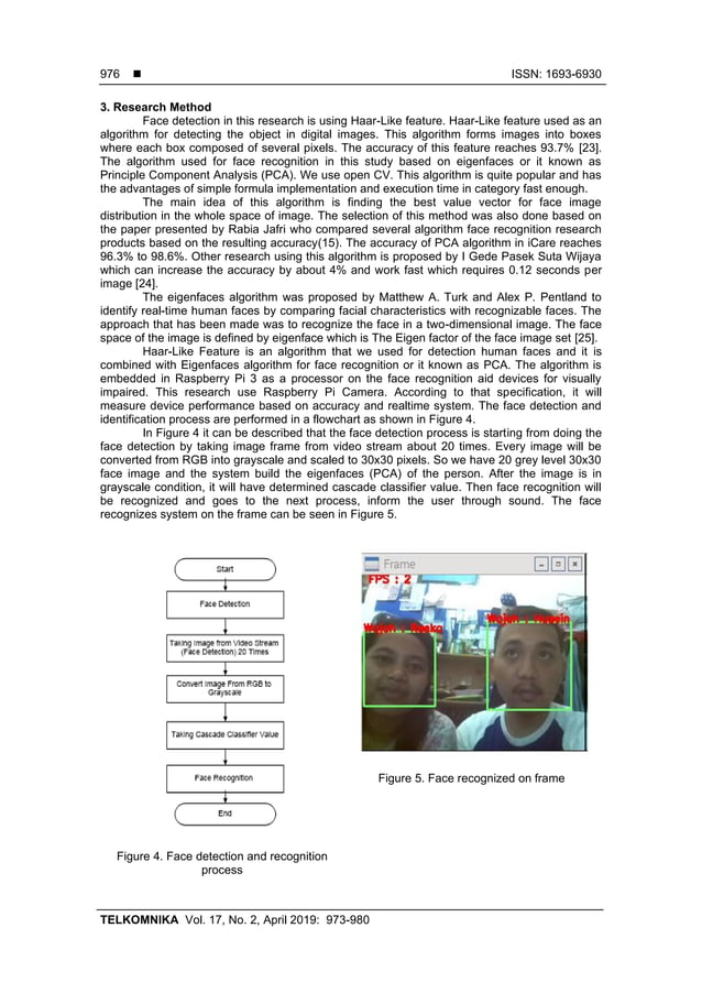 Face recognition smart cane using haar-like features and eigenfaces | PDF
