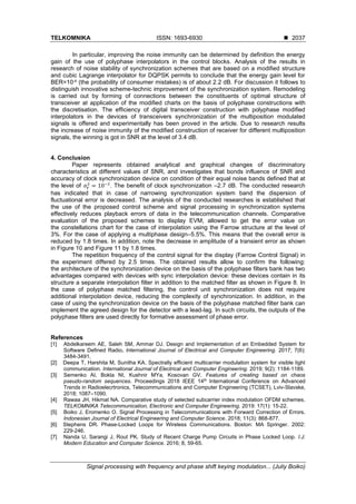Signal processing with frequency and phase shift keying modulation in ...