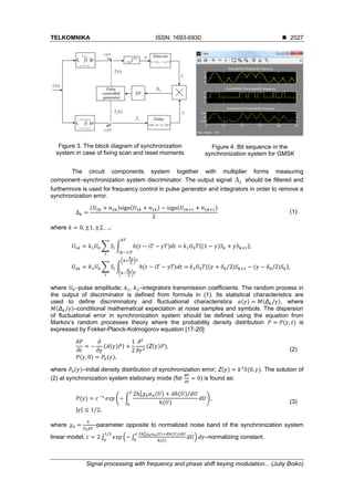 Signal processing with frequency and phase shift keying modulation in ...