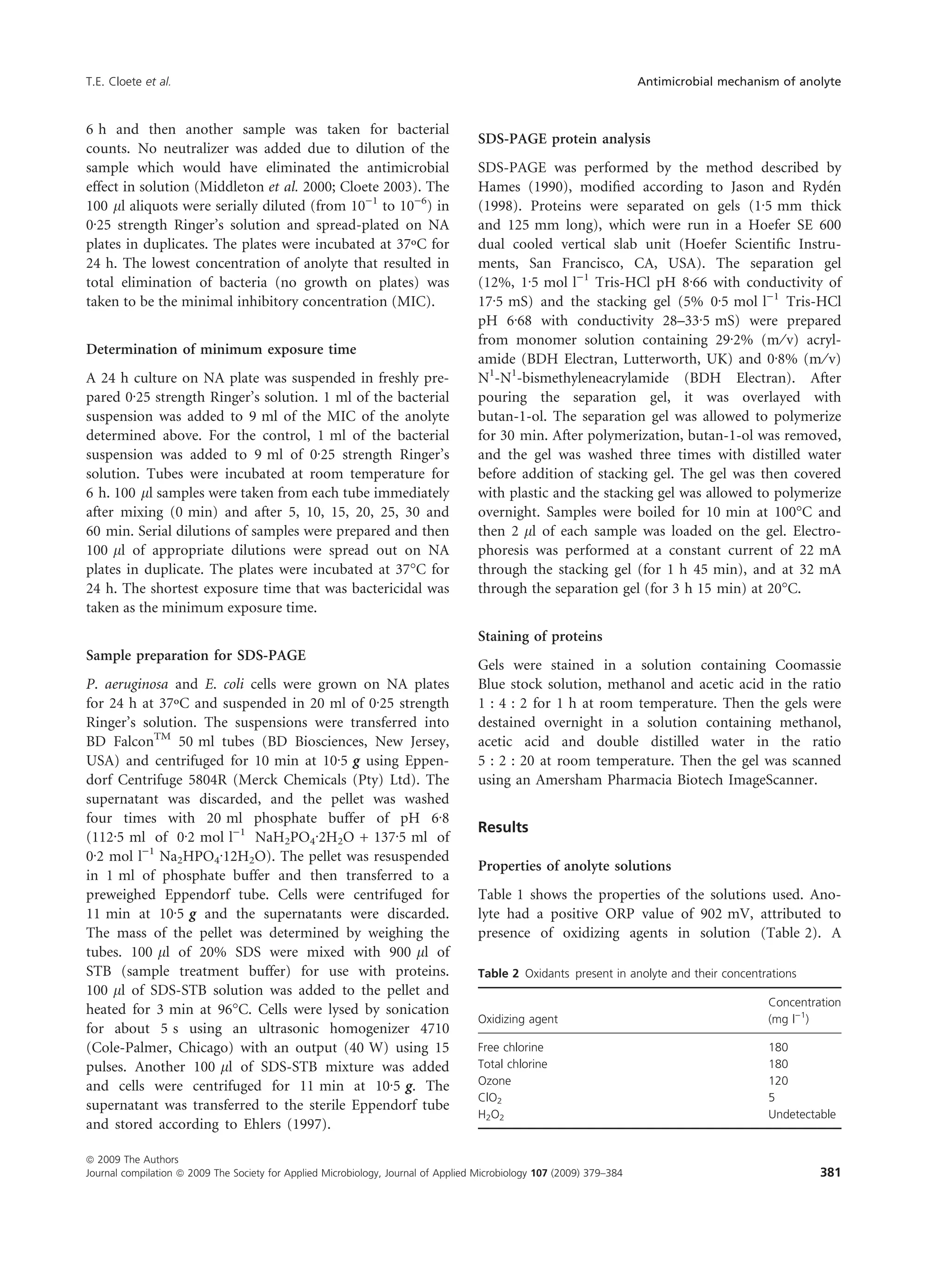 The antimicrobial mechanism of ECA water against pseudomonas aeruginosa ...