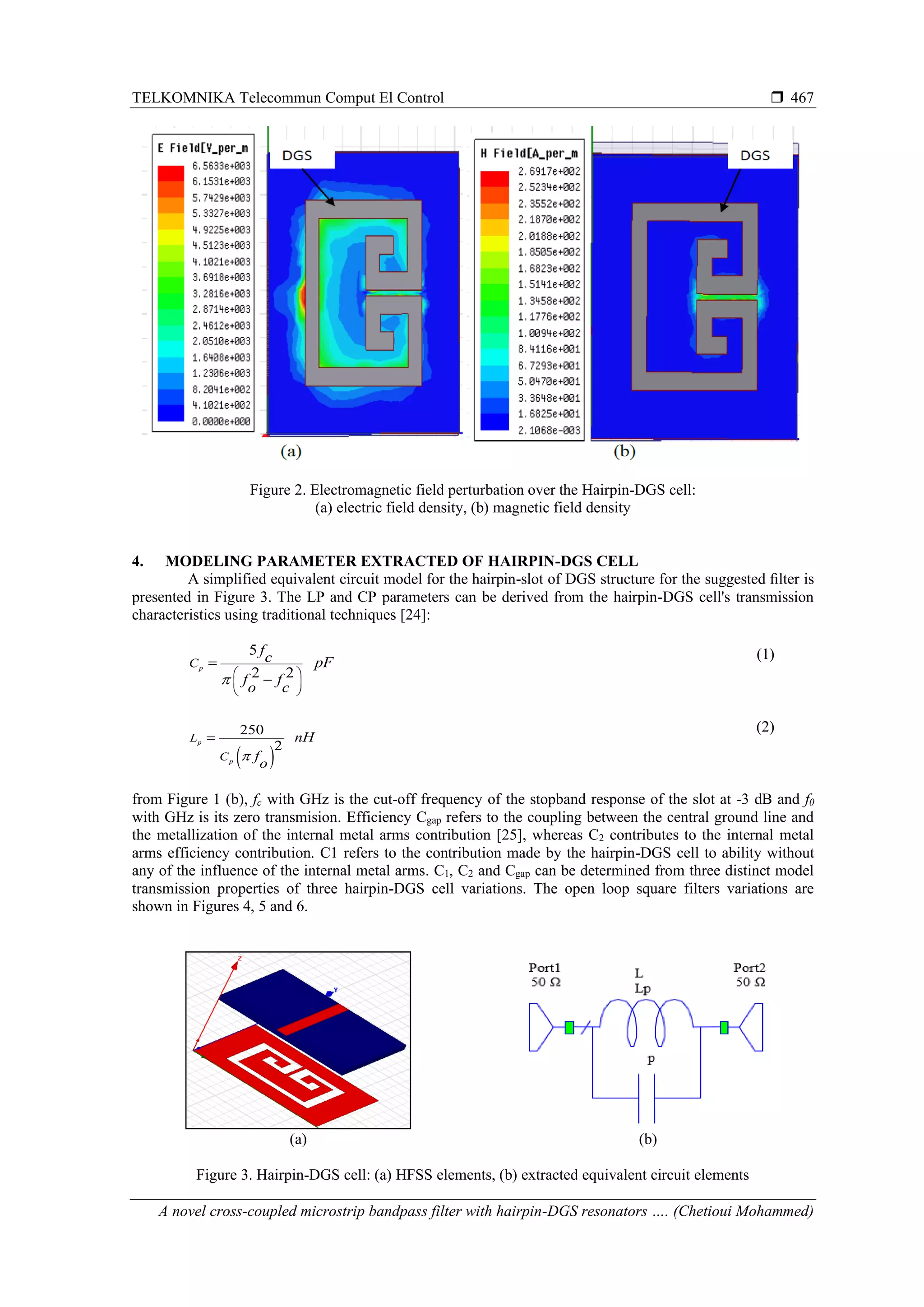 A novel cross-coupled microstrip bandpass filter with hairpin-DGS ...