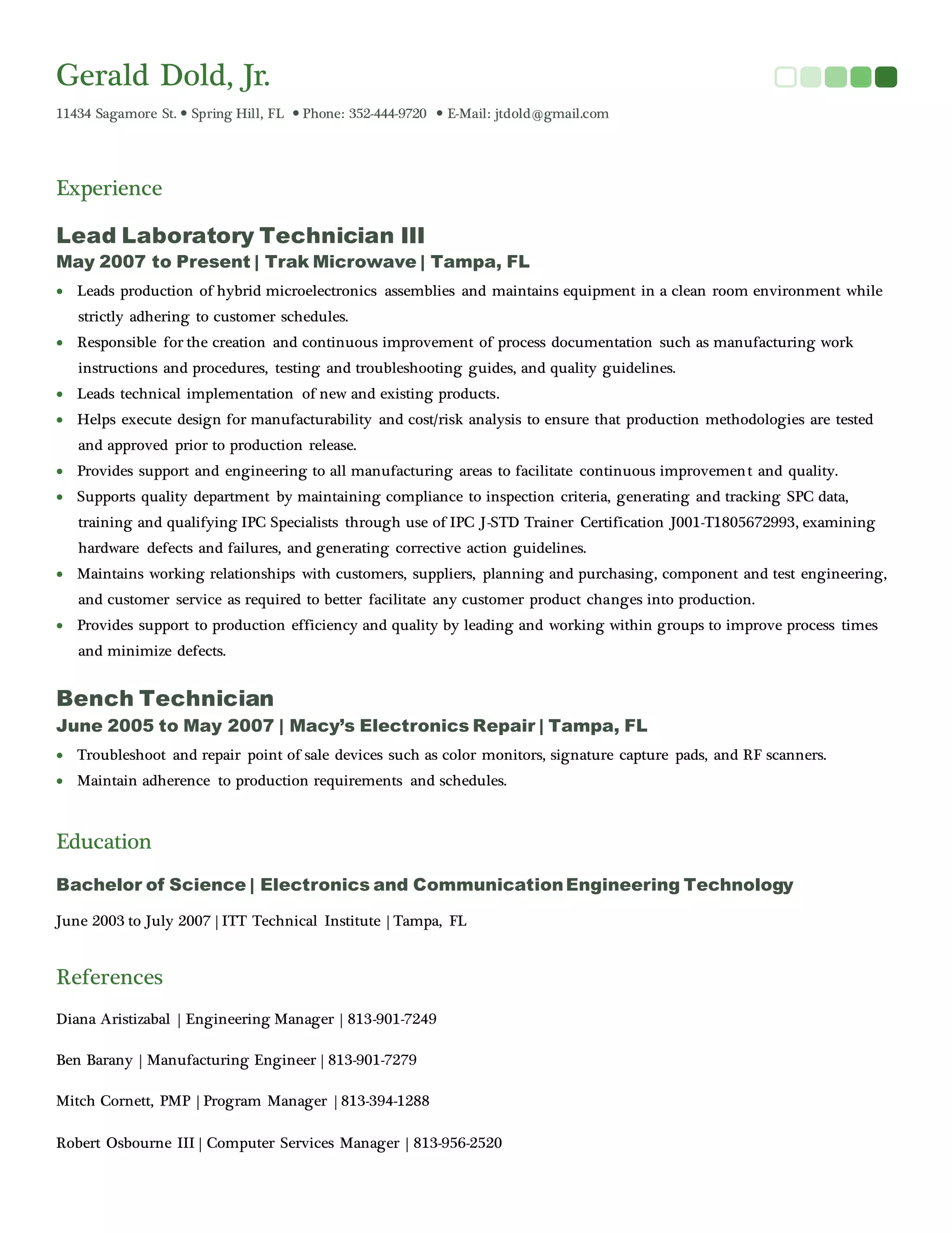 Gerald Dold Jr. Resume 2016 | DOCX | IT and Internet Support | Internet