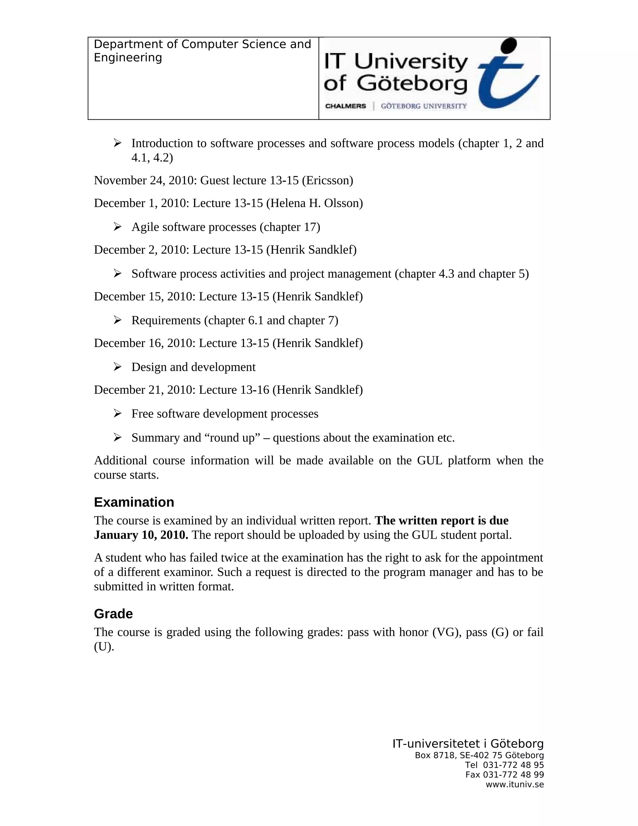 Syllabus-TIG021-Software Processes | PDF