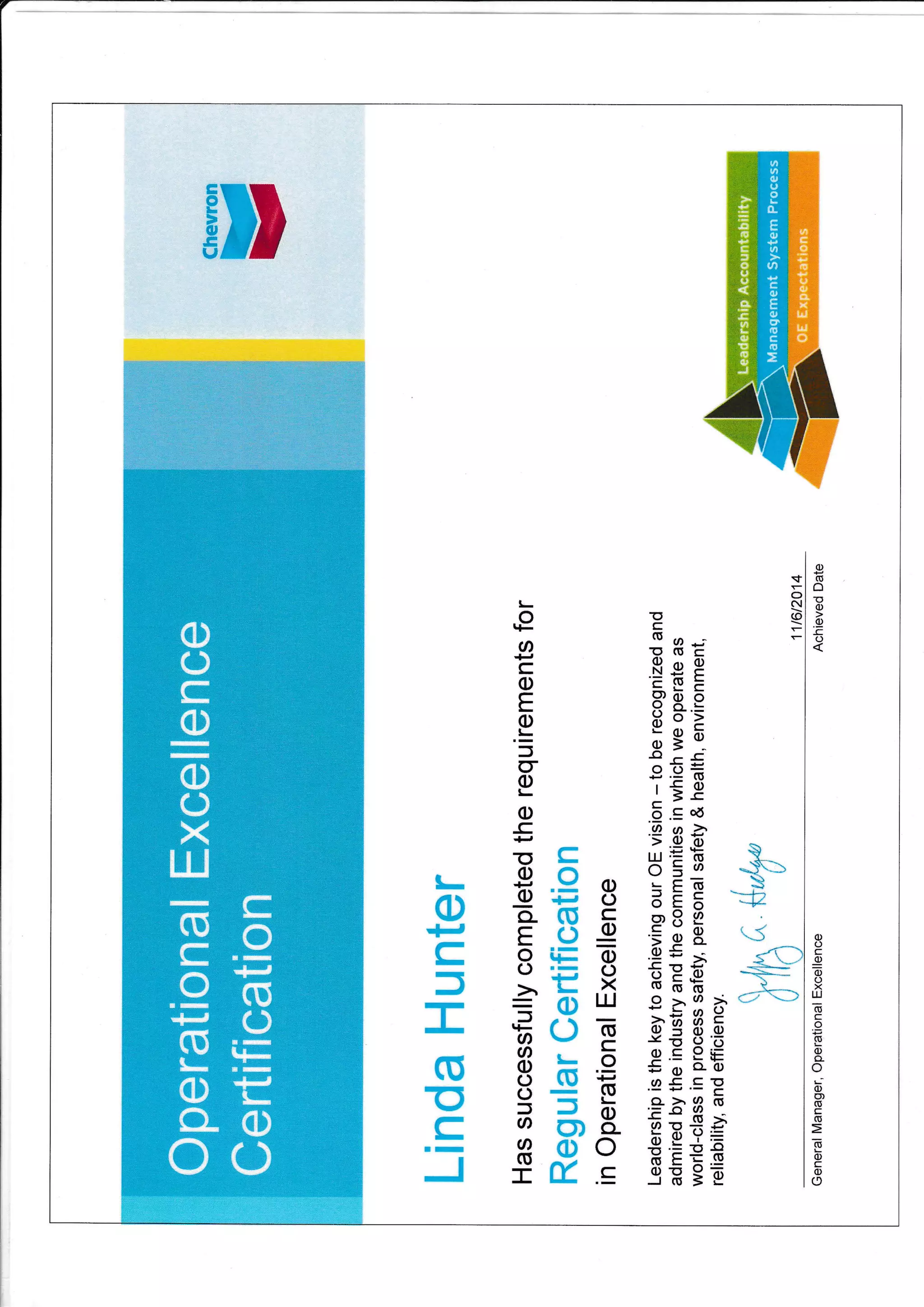 OE Certification (Chevron) | PDF