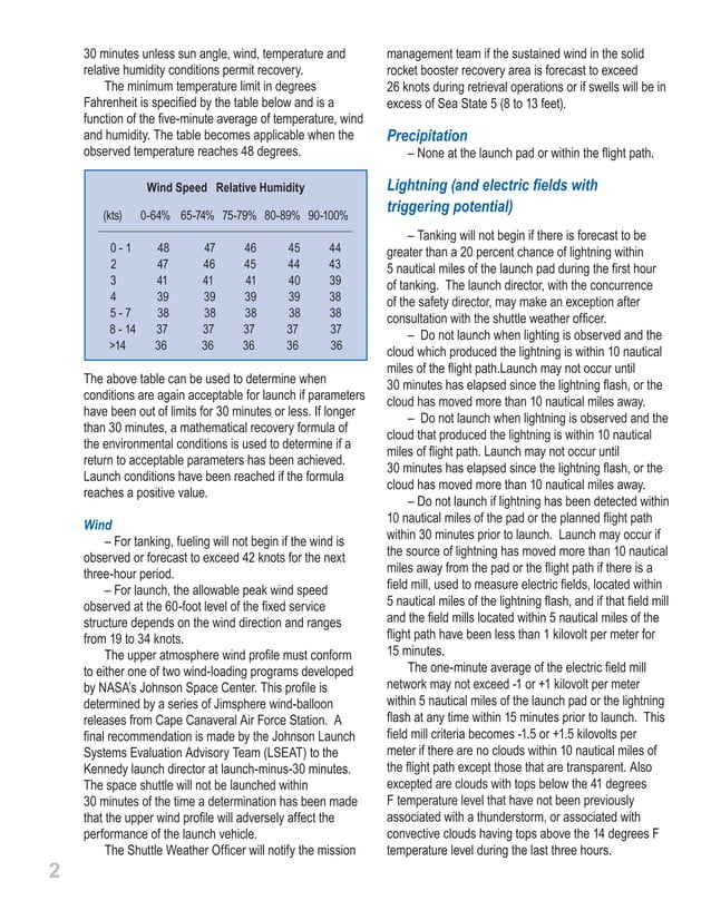 Space Shuttle Launch and Landing Weather Rules | PDF | Weather | Science
