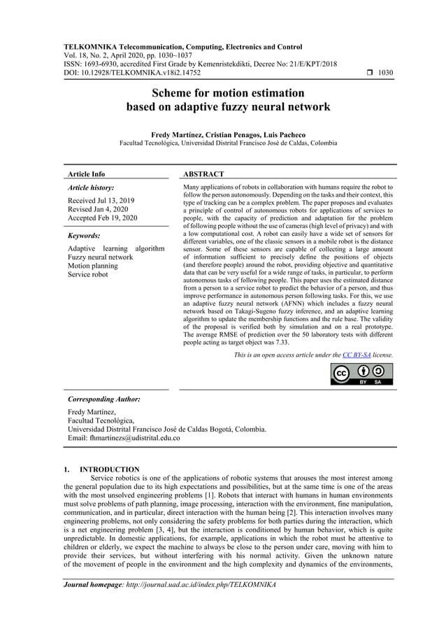 Scheme For Motion Estimation Based On Adaptive Fuzzy Neural Network Pdf