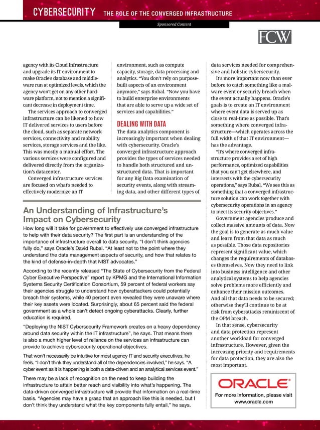 Cybersecurity and the Role of Converged Infrastructure June 2016 | PDF