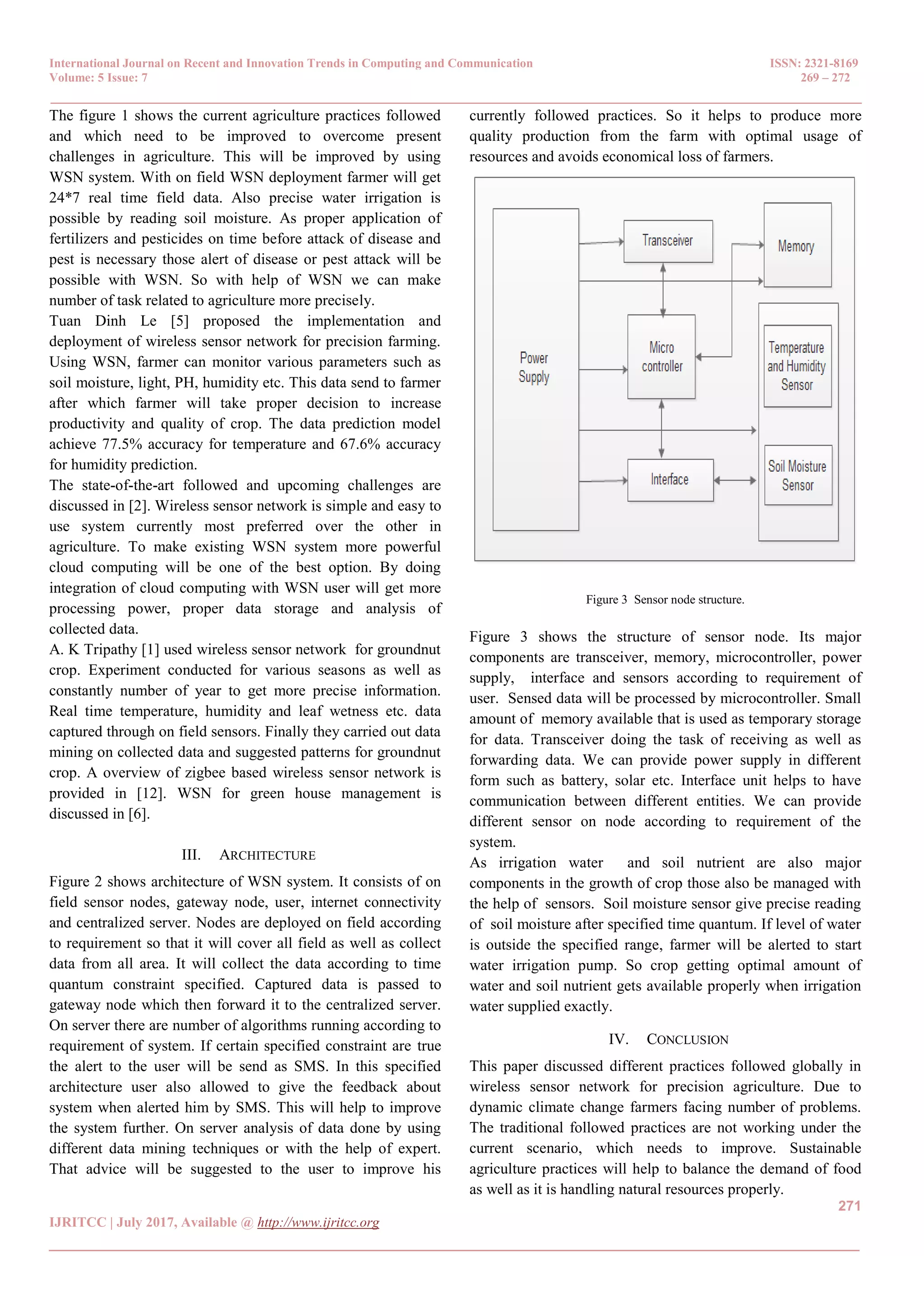 A Survey On Wireless Sensor Network For Agriculture Pdf
