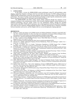 ICI and PAPR enhancement in MIMO-OFDM system using RNS coding | PDF