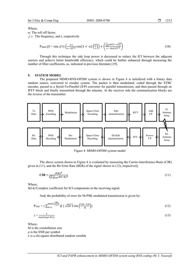 ICI and PAPR enhancement in MIMO-OFDM system using RNS coding | PDF