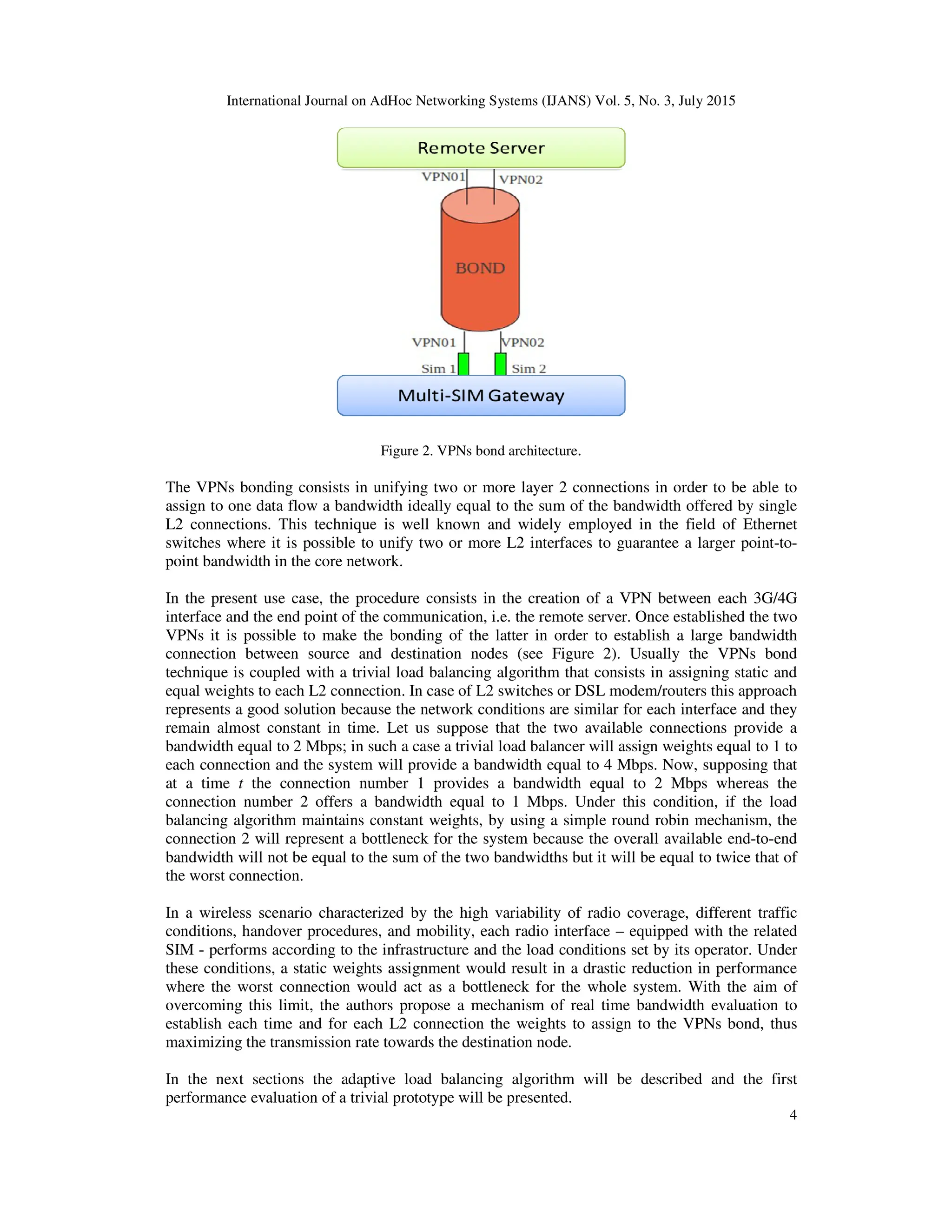 A Cellular Bonding and Adaptive Load Balancing Based Multi-Sim Gateway for Mobile Ad Hoc and ...