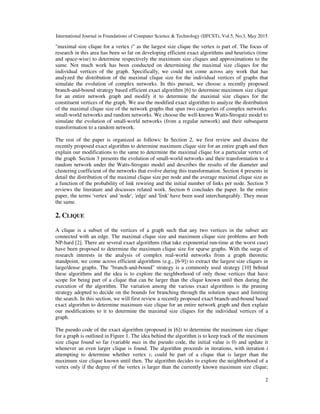DISTRIBUTION OF MAXIMAL CLIQUE SIZE UNDER THE WATTS-STROGATZ MODEL OF EVOLUTION OF COMPLEX ...