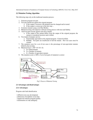 A MUTATION TESTING ANALYSIS AND REGRESSION TESTING | PDF