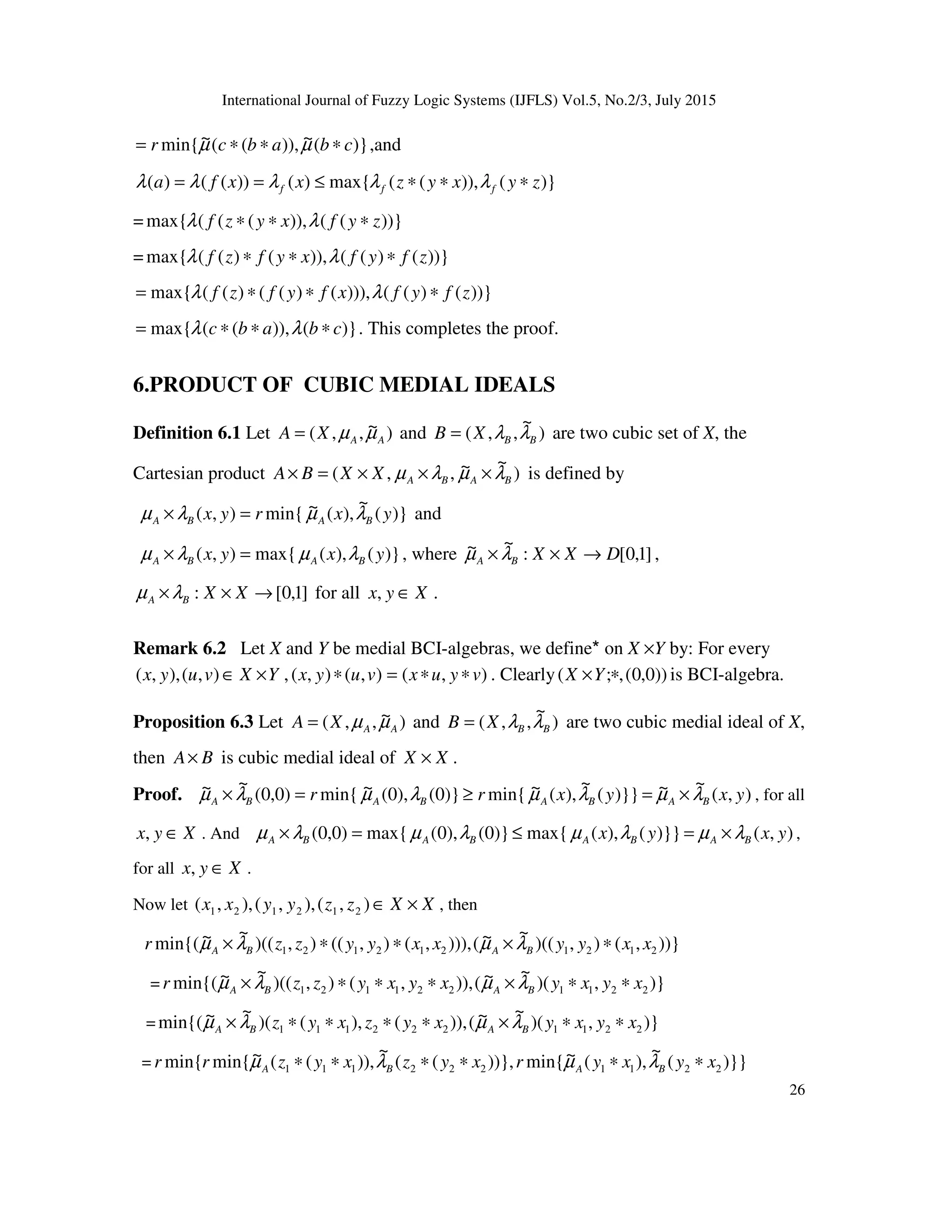 CUBIC STRUCTURES OF MEDIAL IDEAL ON BCI -ALGEBRAS | PDF