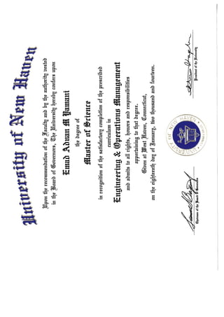 Certificate - Master of Science.PDF | Postgraduate Education | College Education