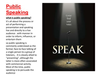 Public Speaking mido's presentation | PPT