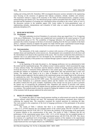 A statistical analysis of corpus based approach on learning sentence ...