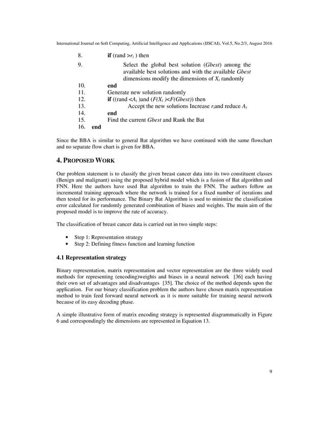 A Binary Bat Inspired Algorithm For The Classification Of Breast Cancer Data Pdf