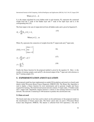 A BINARY BAT INSPIRED ALGORITHM FOR THE CLASSIFICATION OF BREAST CANCER DATA | PDF