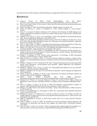 A BINARY BAT INSPIRED ALGORITHM FOR THE CLASSIFICATION OF BREAST CANCER DATA | PDF