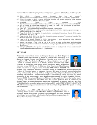 A BINARY BAT INSPIRED ALGORITHM FOR THE CLASSIFICATION OF BREAST CANCER ...