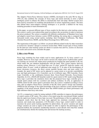 Design of Dual Axis Solar Tracker System Based on Fuzzy Inference Systems | PDF