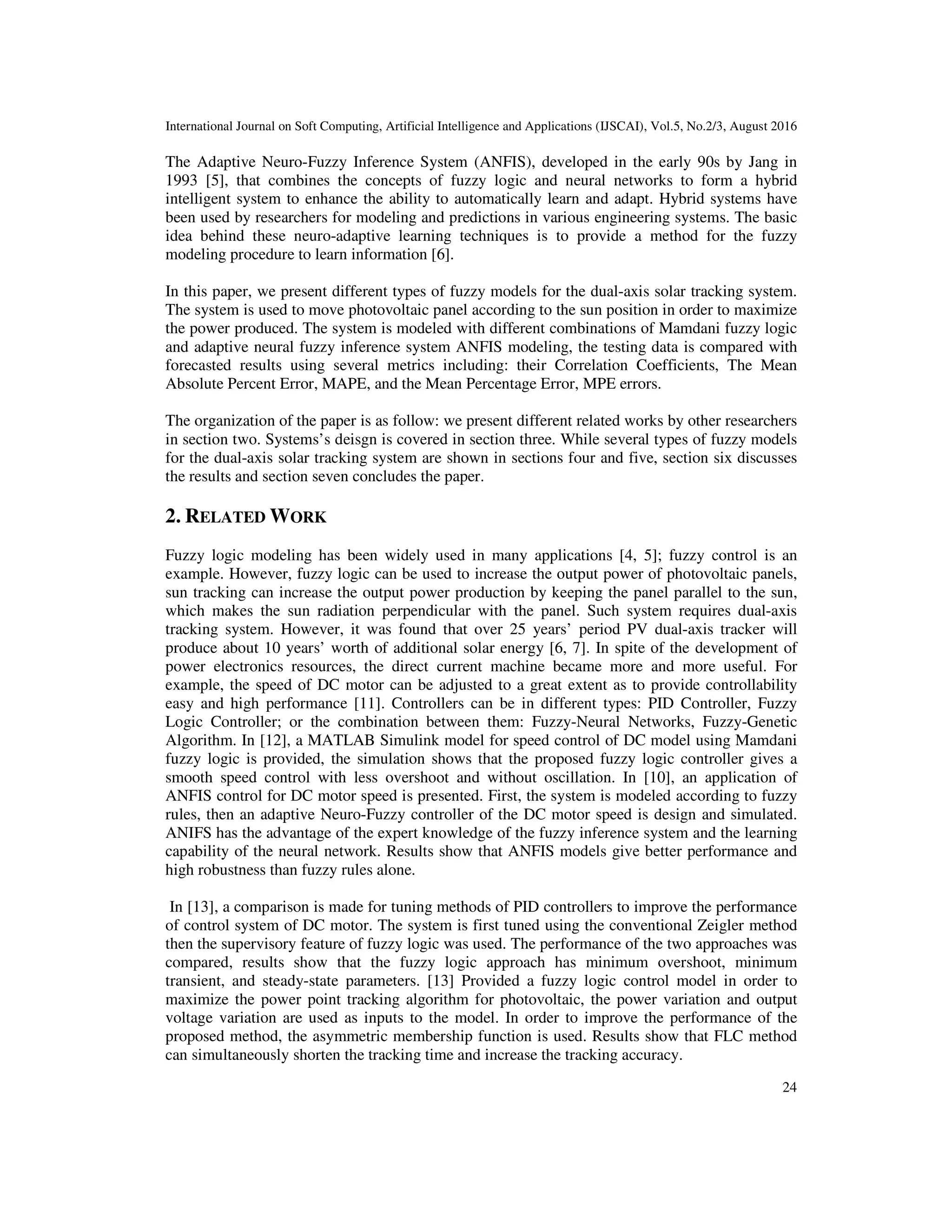 Design of Dual Axis Solar Tracker System Based on Fuzzy Inference Systems | PDF
