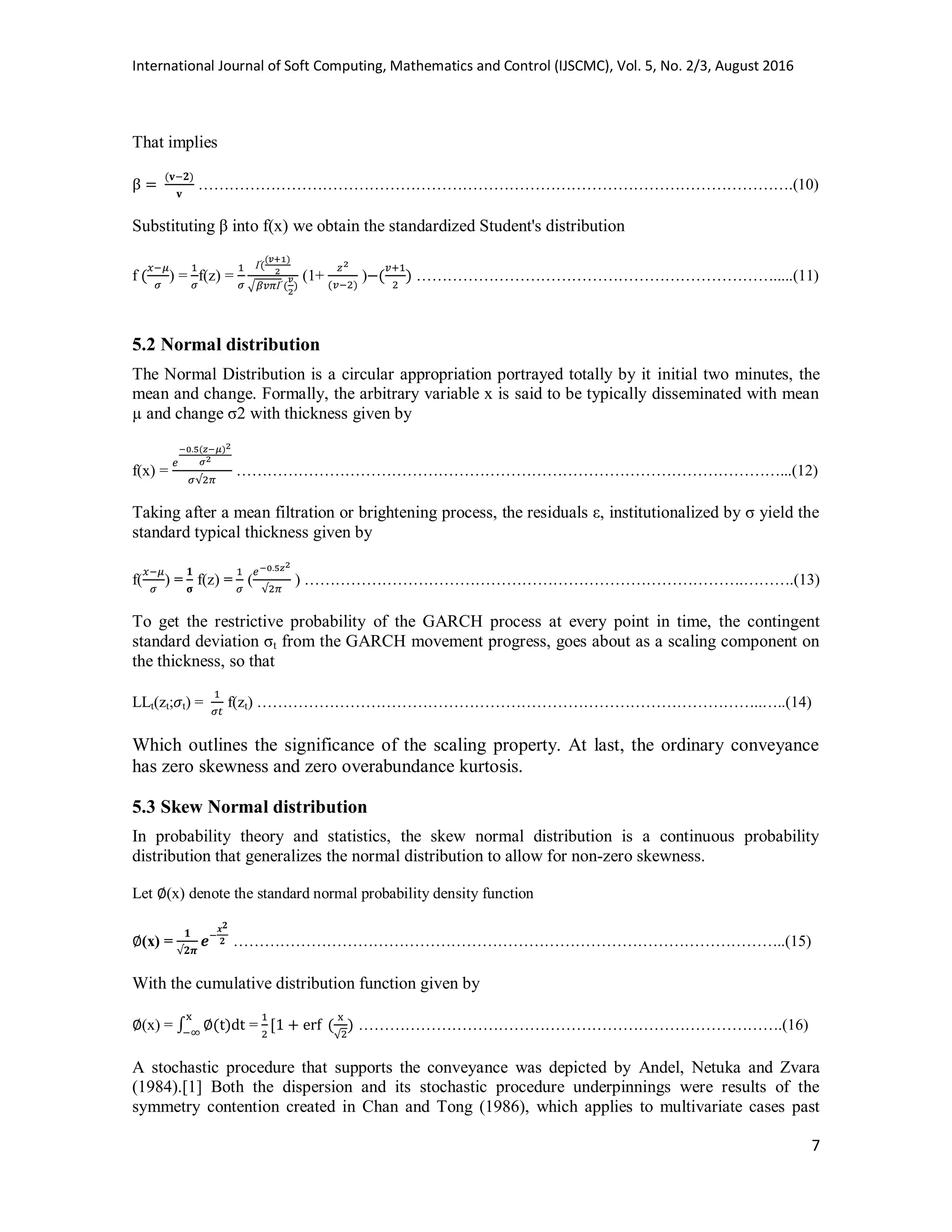Volatility Forecasting A Performance Measure Of Garch Techniques With