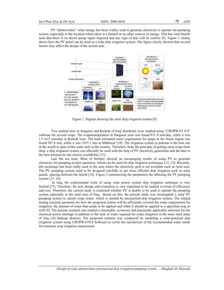 Design of solar photovoltaic pressurized drip irrigation pumping system ...