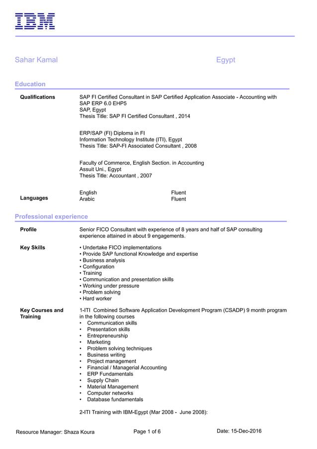Sahar Kamal's CV _2016 | PDF