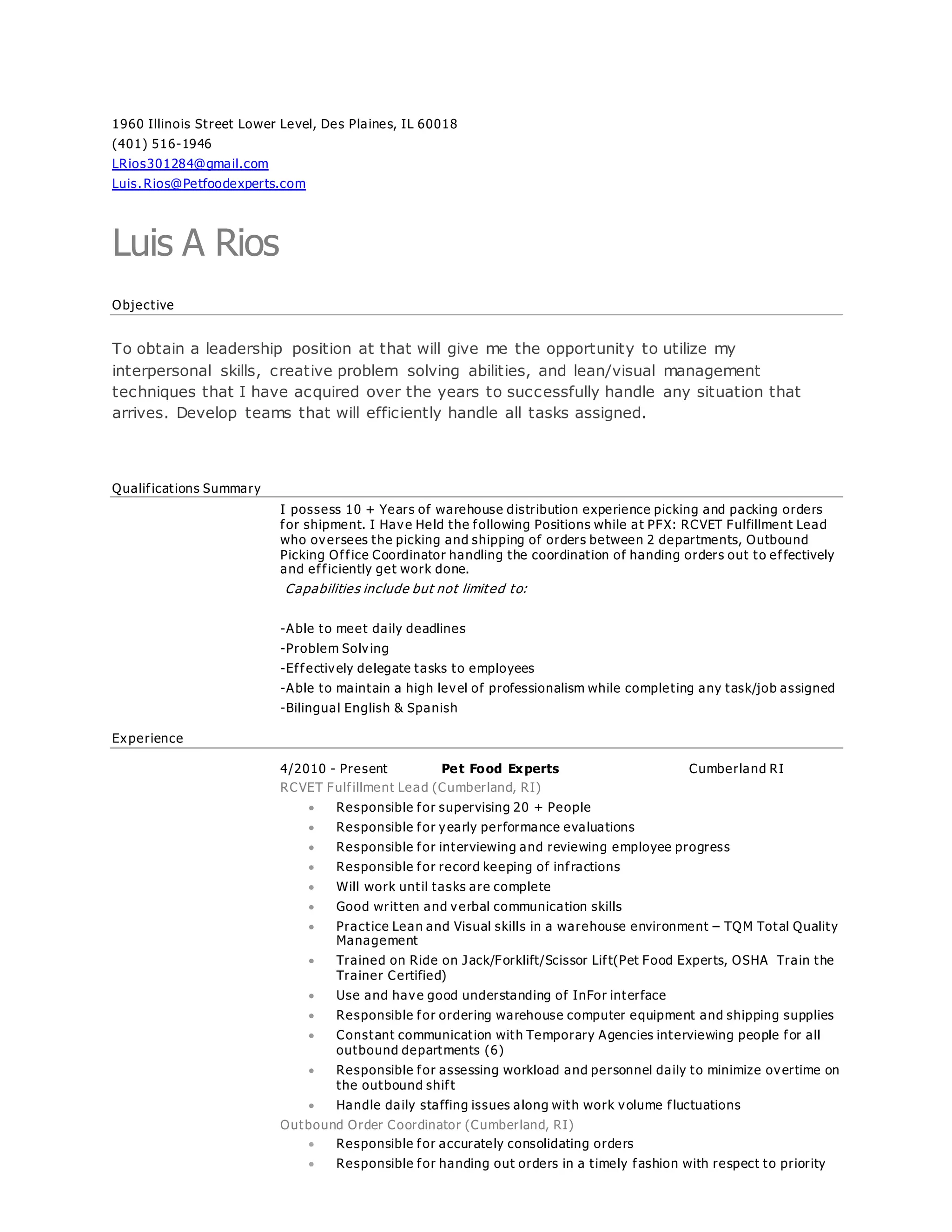 Luis Rios Resume | DOCX
