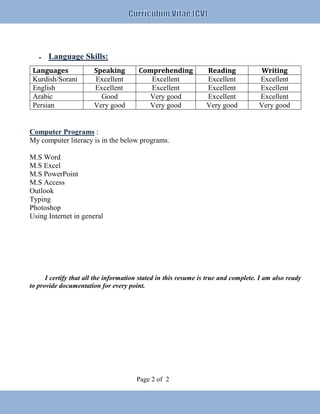 Hashim's CV su | PDF