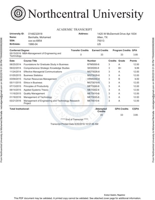 NCU Transcript | PDF | Undergraduate Education | College Education