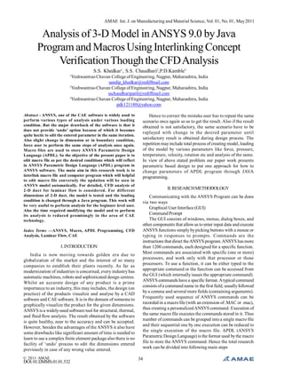 Analysis of 3-D Model in ANSYS 9.0 by Java Program and Macros Using Interlinking Concept ...