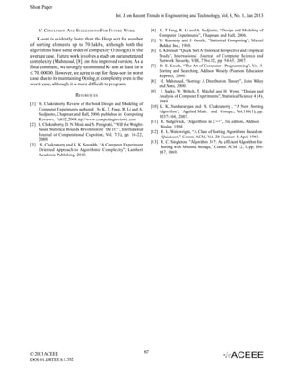 K-Sort: A New Sorting Algorithm that Beats Heap Sort for n 70 Lakhs! | PDF