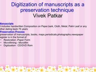 Conservation and_preservation of archival materials and manuscrip | PPT