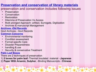 Conservation and_preservation of archival materials and manuscrip | PPT