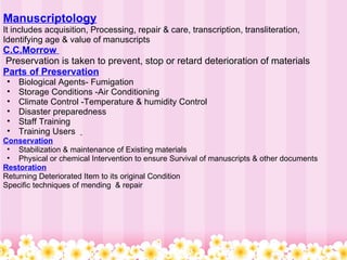Conservation and_preservation of archival materials and manuscrip | PPT