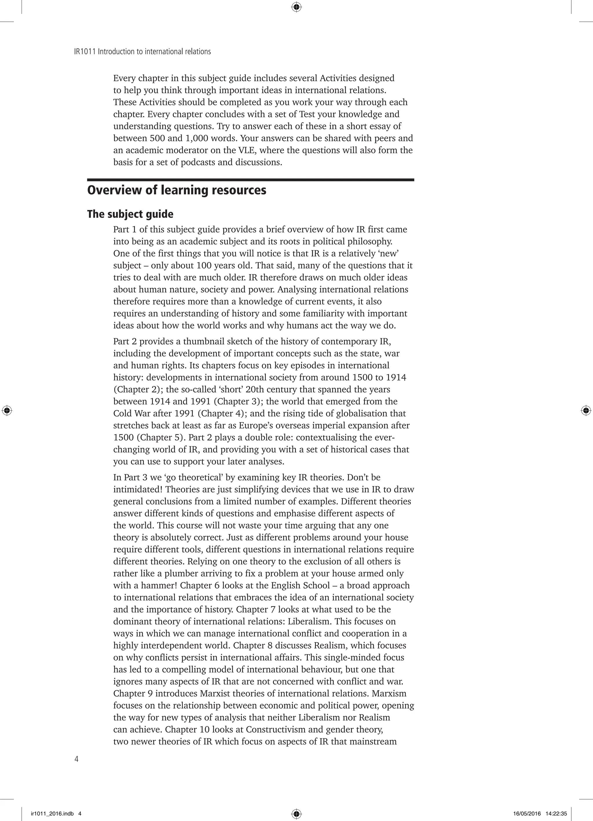 Introduction To International Relations Michael Cox | PDF
