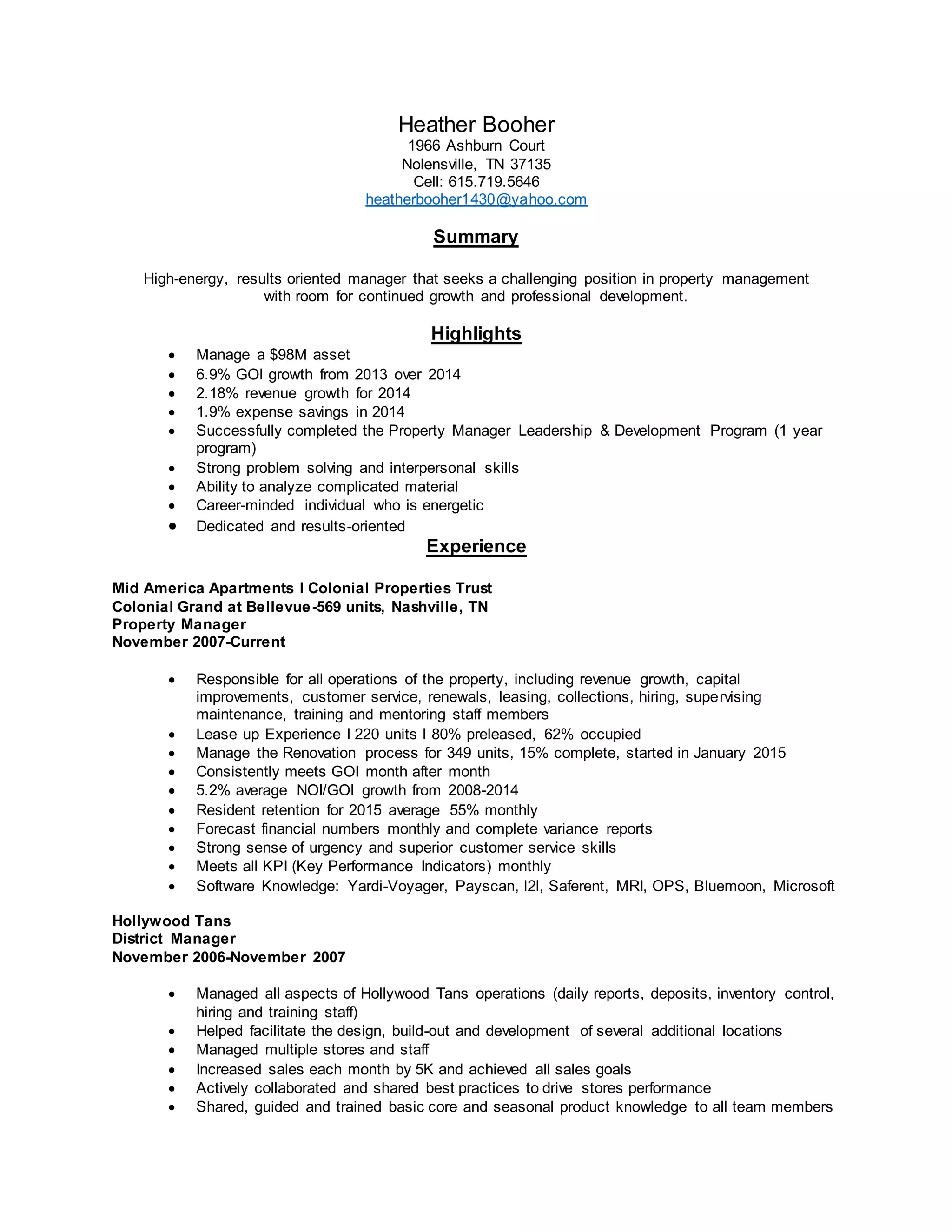Heather Booher Resume | PDF