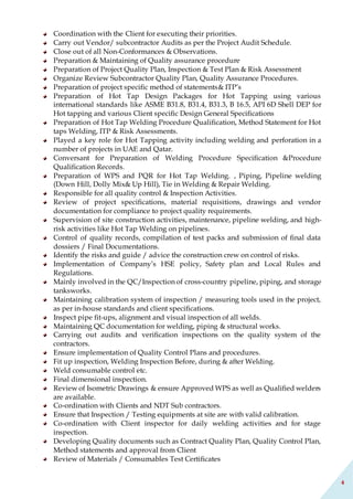 RESUME QA QC ENGG | DOCX