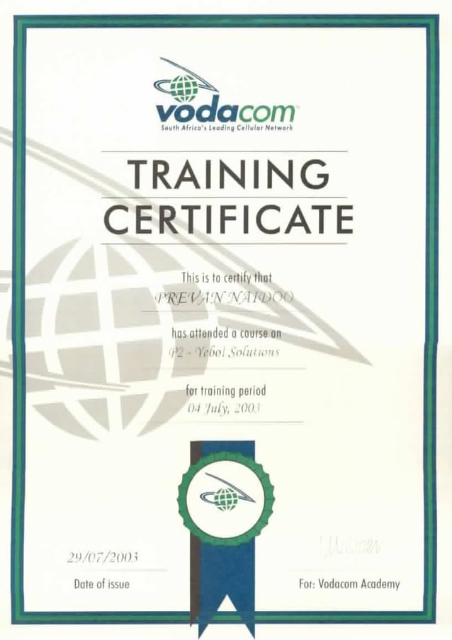 Vodacom certificates | PDF