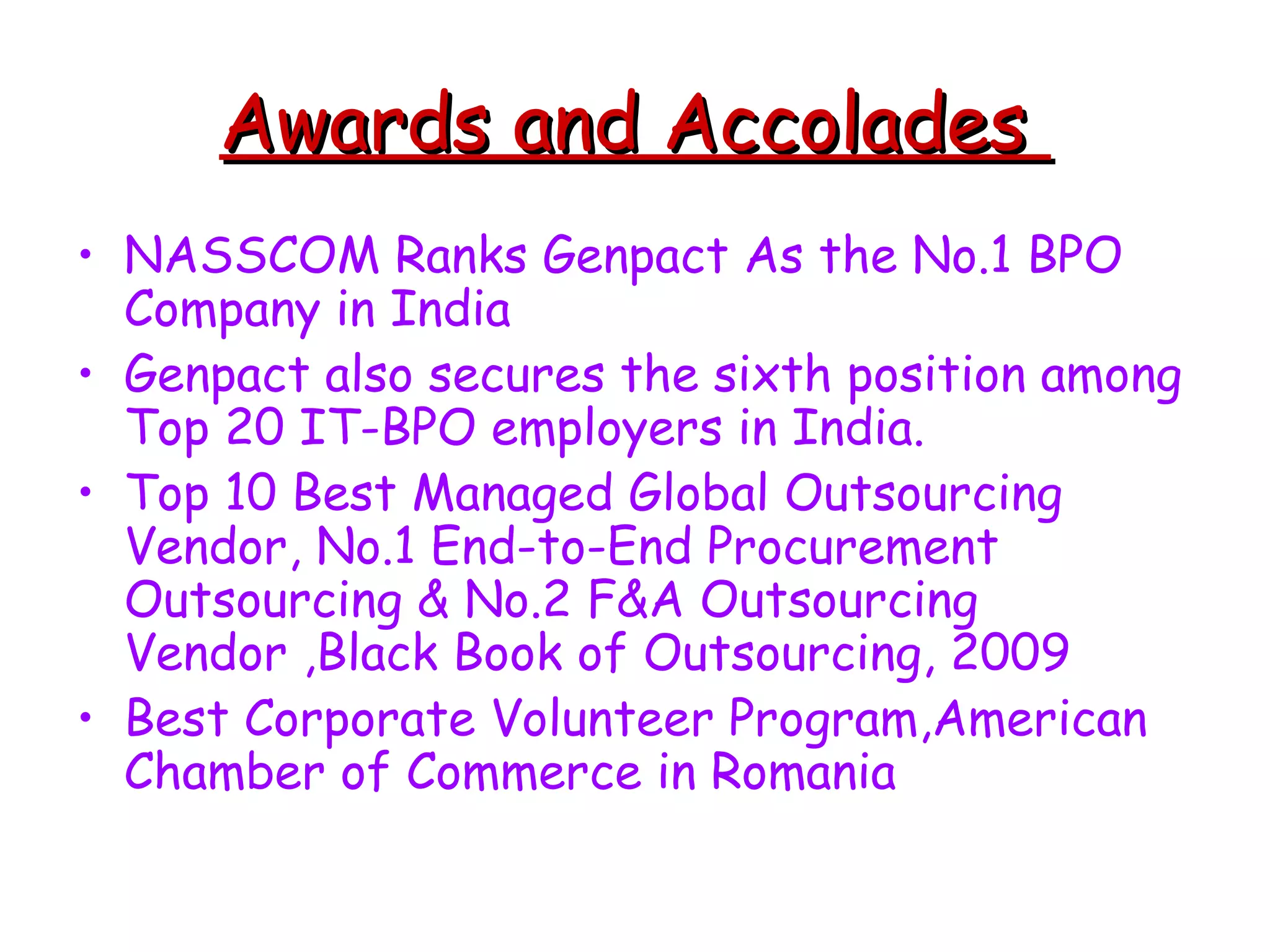 53373186 genpact-ppt | PPT | Business | Business and Finance