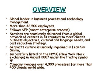 53373186 genpact-ppt | PPT | Business | Business and Finance